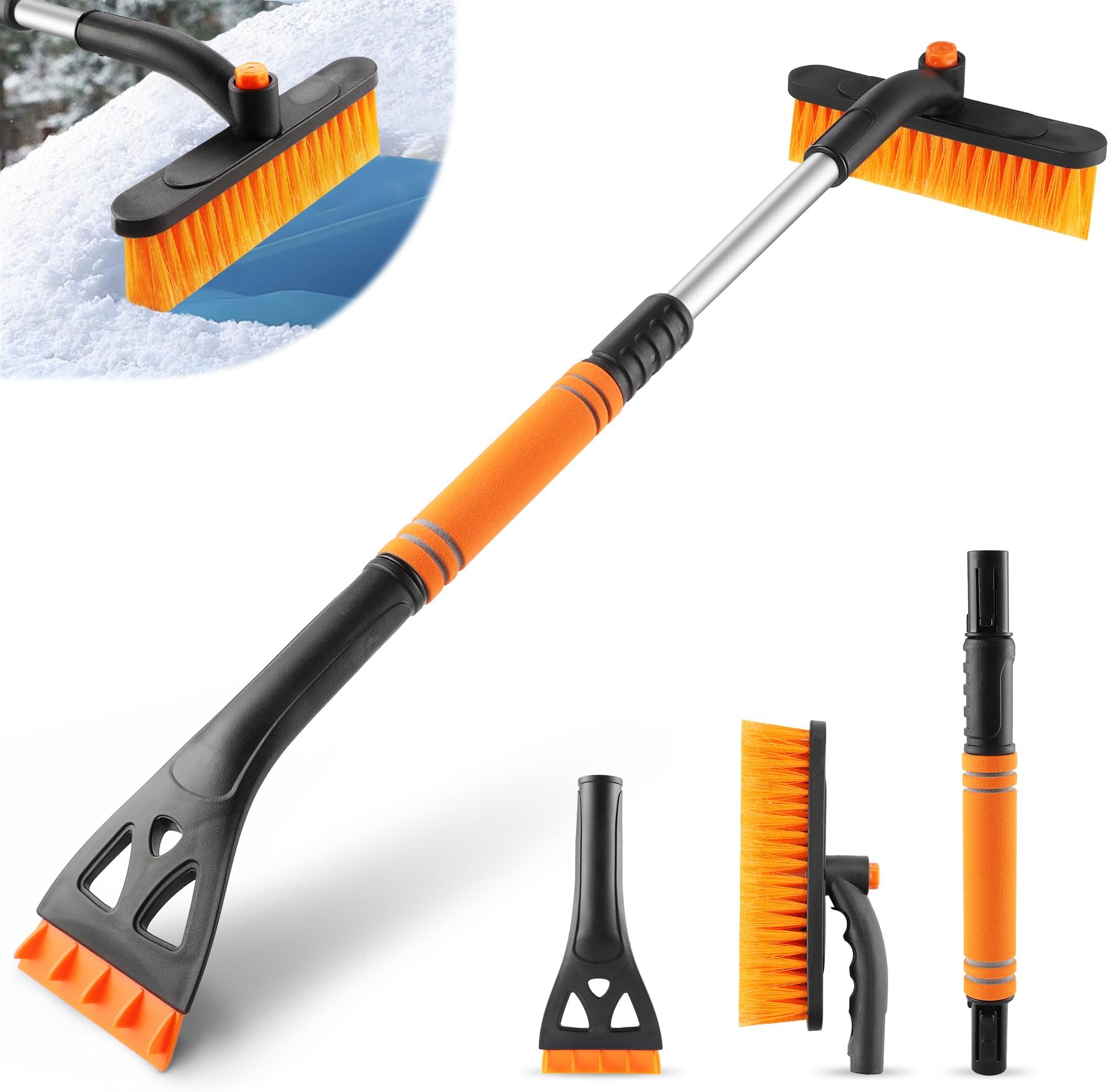 Amazon.com: 27" Car Snow Brush and Ice Scraper - Aluminum Snow Removal ...