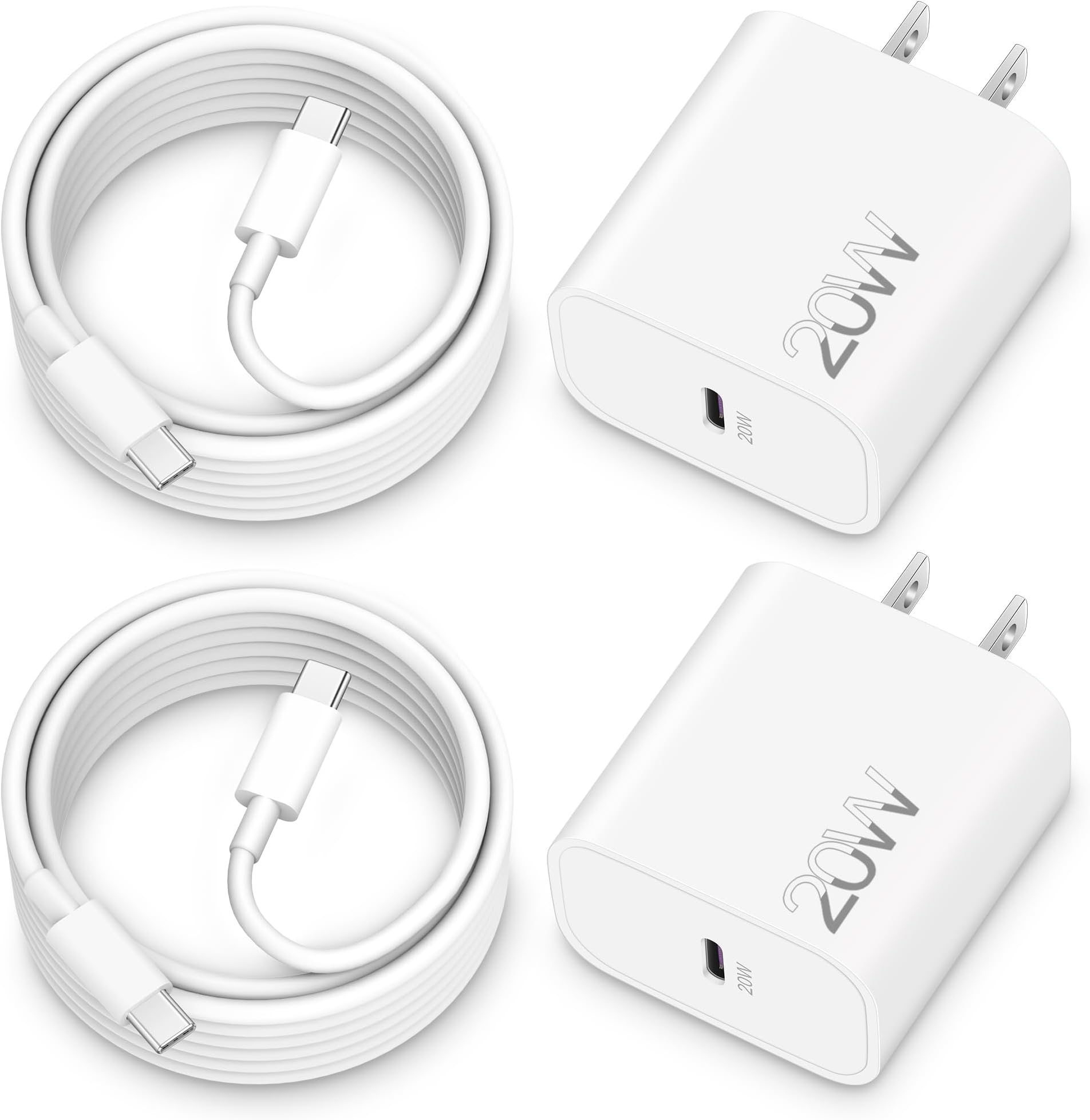 Amazon.com: iPhone 15/15 Pro Max Charger, 2-Pack 20W Type C Fast Wall ...