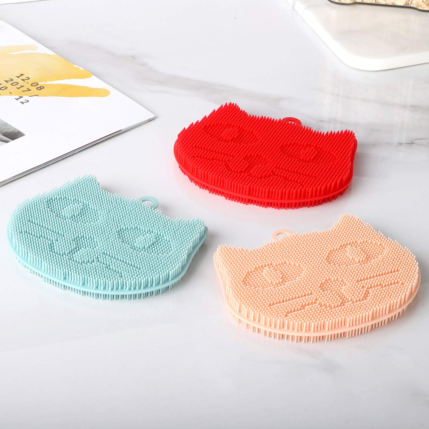 Snapklik.com : Silicone Sponge Set Of 3, Cat Shape Silicone Sponges ...