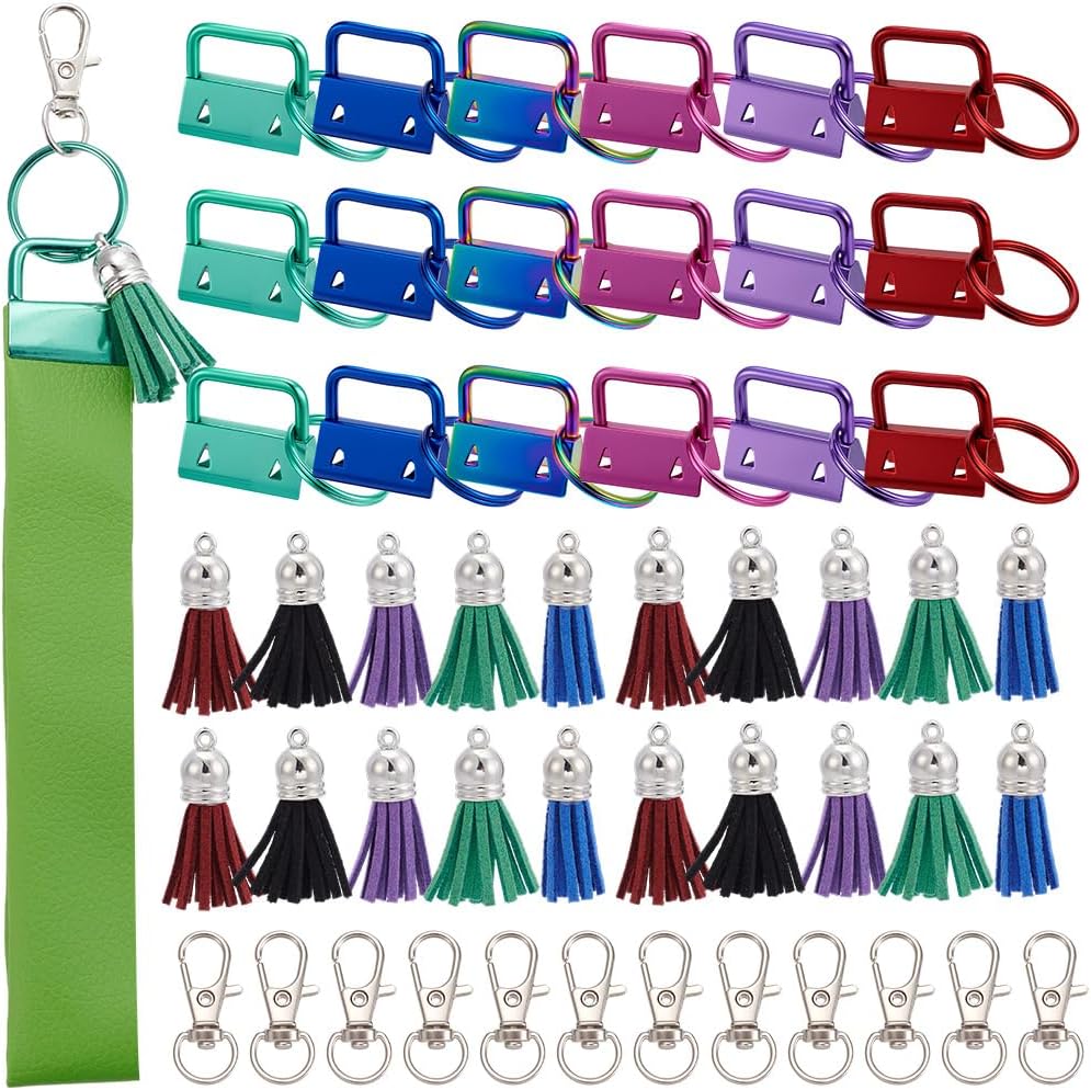 Amazon.com: SOFPLATE 75Pcs 5 Colors 1 Inch Key Fob Hardware Set ...
