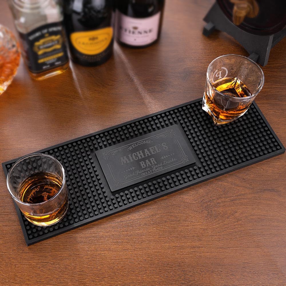 Amazon.com: Custom Bar Mat, Personalized Non Slip Rubber Mat for ...