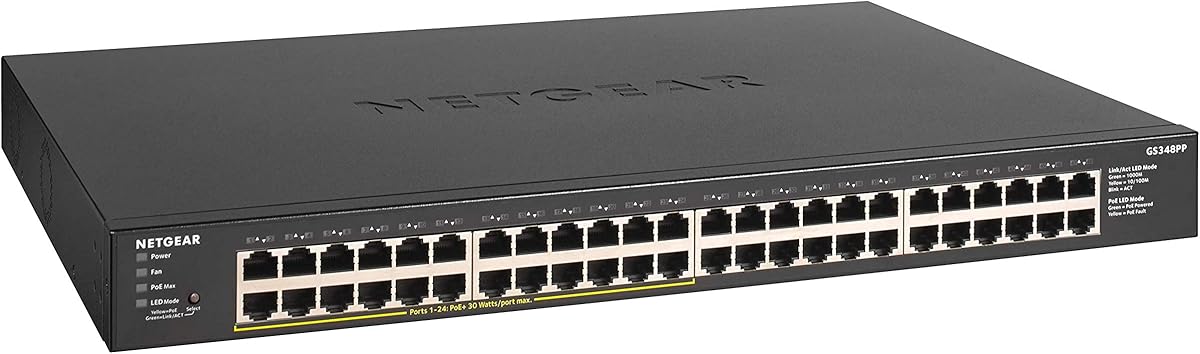 Netgear 48 Port Poe Gigabit Ethernet Unmanaged Essentials Switch ...