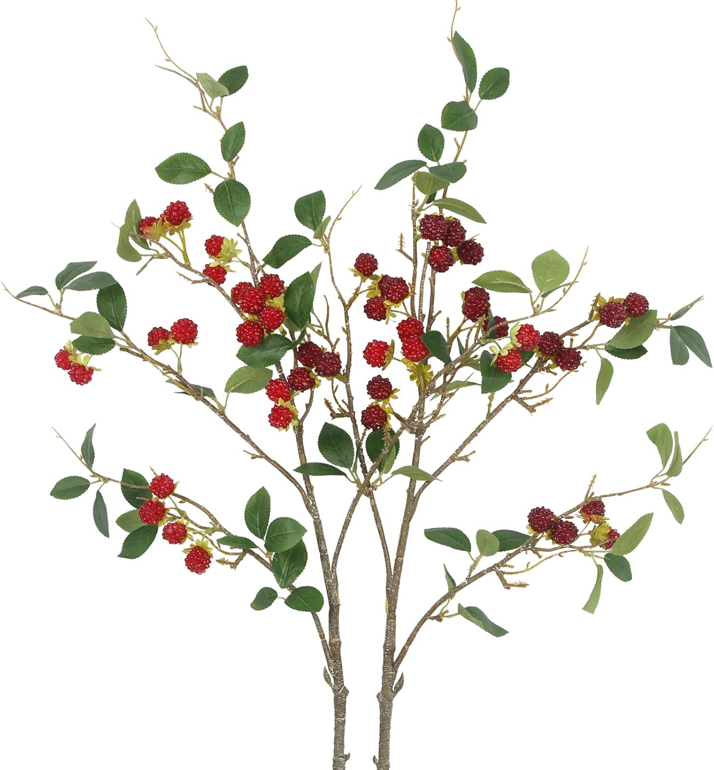 Amazon.com: CITYES 2 Pcs Faux Berry Stems Realistic Red Raspberry ...