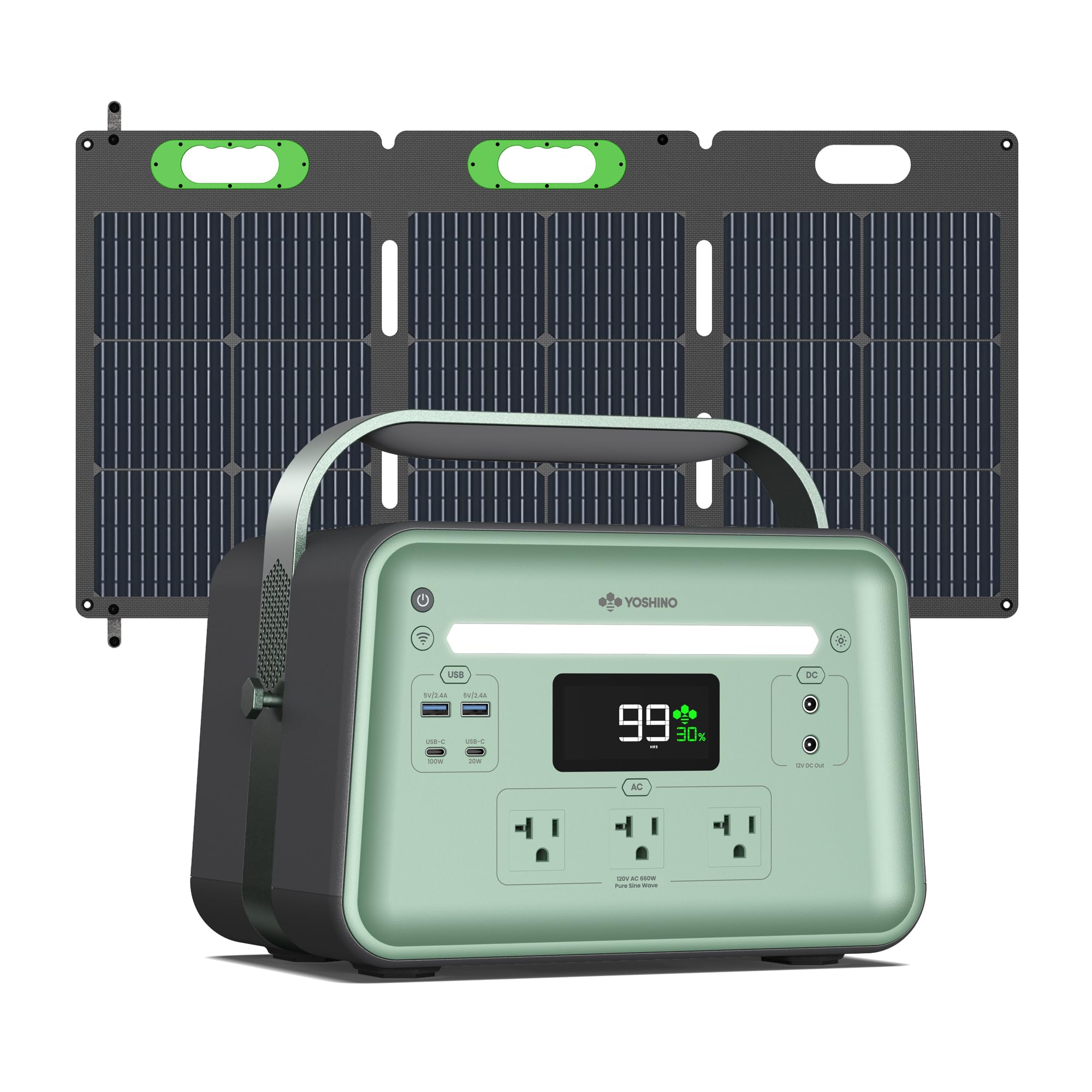 Amazon.com: Yoshino Solid-State Solar Generator 602Wh with 100W Solar ...