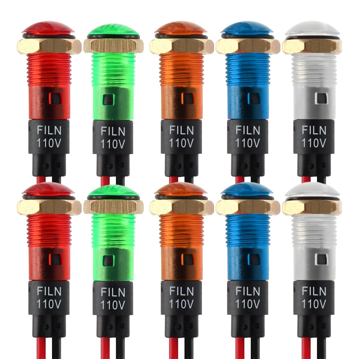 Amazon.com: FILN 10 Pcs 8MM(5/16'') Indicator Light 110V LED Indicator ...