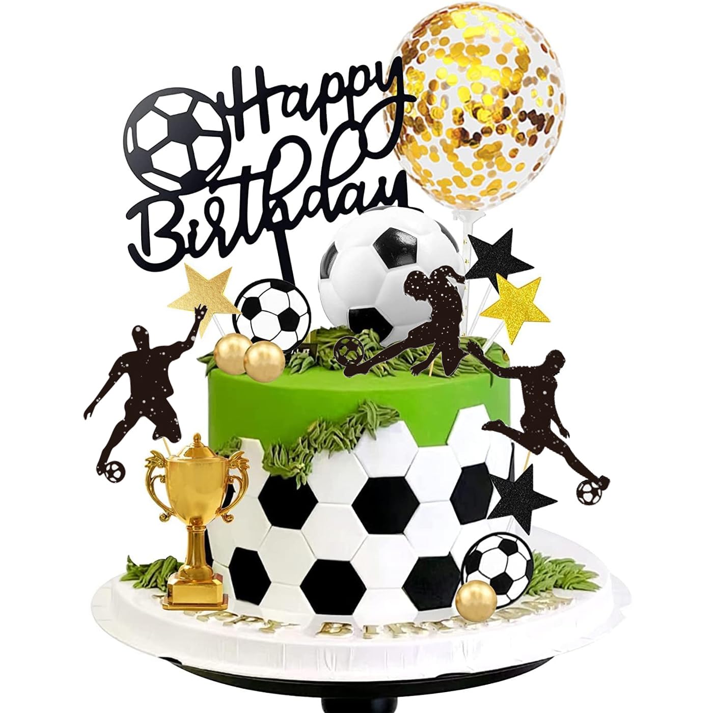 GWAWG 28PCS Football Cake Decorations,Football Cake Topper,Birthday ...