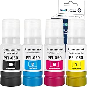 Amazon.co.jp: LCL Canon用 キャノン用 PFI-050 PFI-050BK PFI-050C PFI-050M PFI-050Y 顔料（4色セット ブラック シアン ...