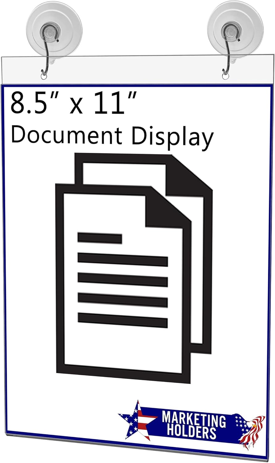 Amazon.com : 6 Pack Window Mount Sign Holder for 8.5" x 11" Hours of ...