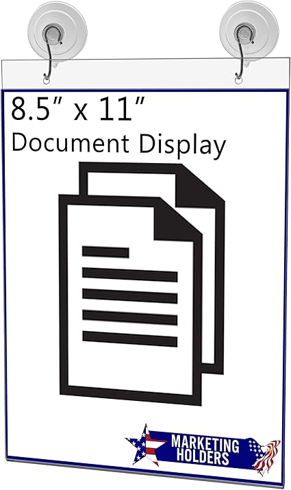 Amazon.com : 6 Pack Window Mount Sign Holder for 8.5" x 11" Hours of ...