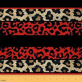 Amazon.com: jejeloiu Red Leopard Fabric by The Yard Cheetah Upholstery ...