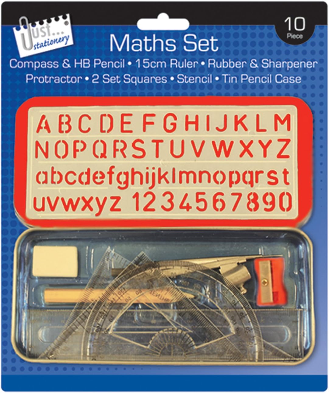 Just stationery10 piece Geometry Math Set : Amazon.co.uk: Stationery ...