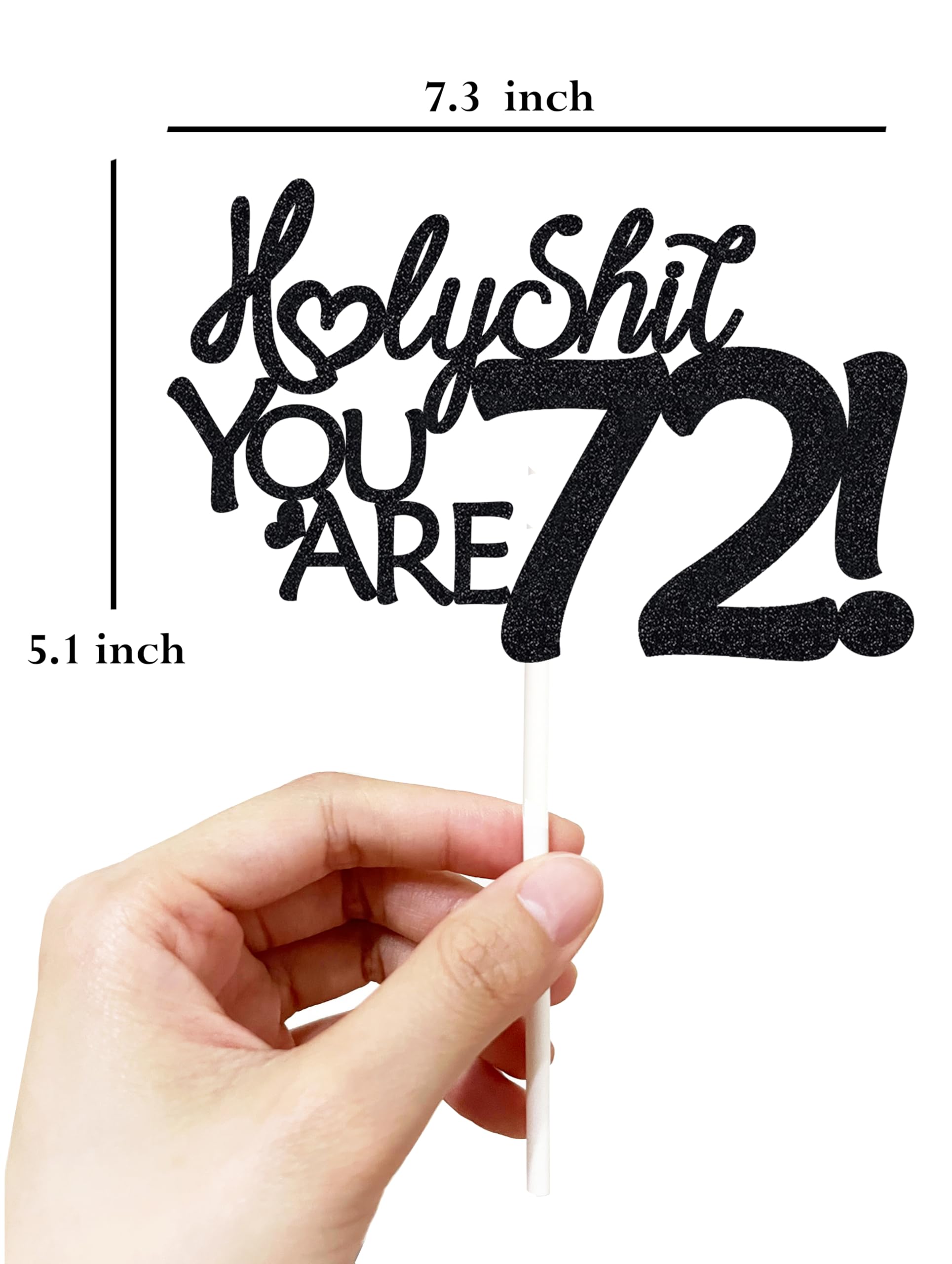 Snapklik.com : 72 Cake Toppers, 72 Birthday Cake Toppers-Black Glitter ...