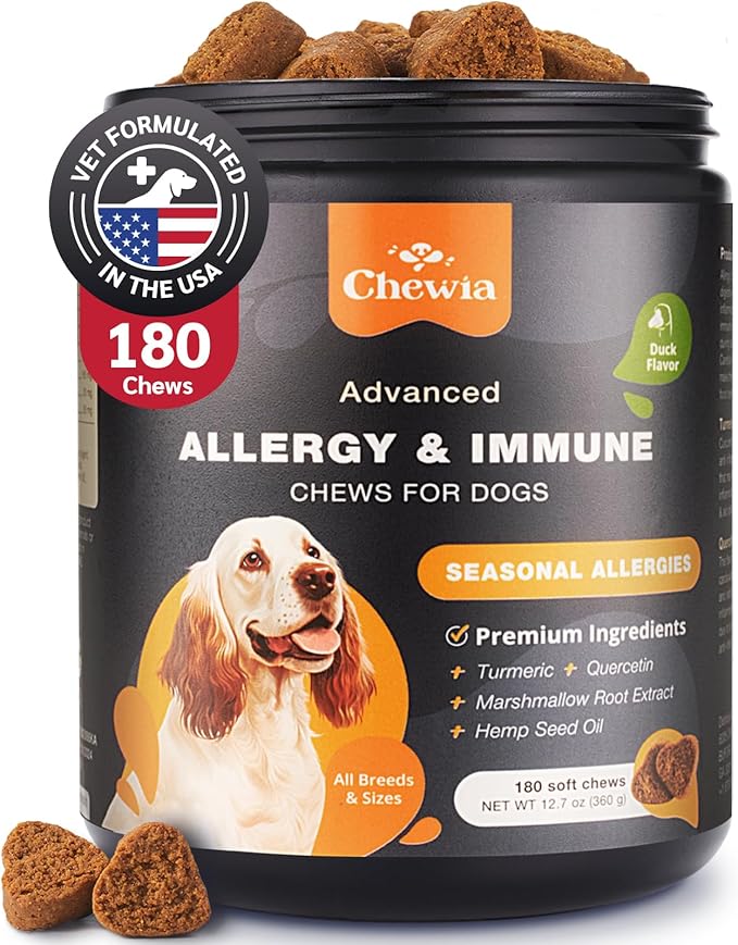 Amazon.com : Dog Allergy Relief Chews - Allergy Relief for Dogs Itching ...