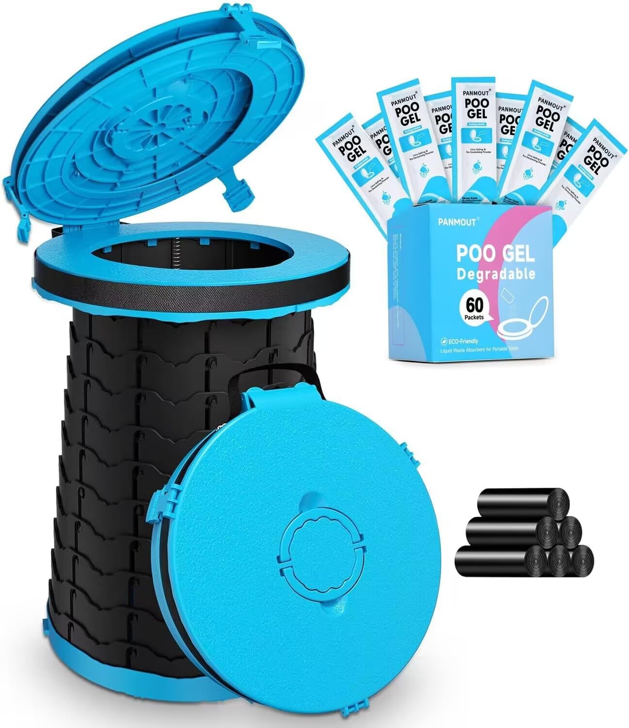 Amazon.com: Panmout XXL Portable Toilet - 19.7""H Adjustable Foldable ...