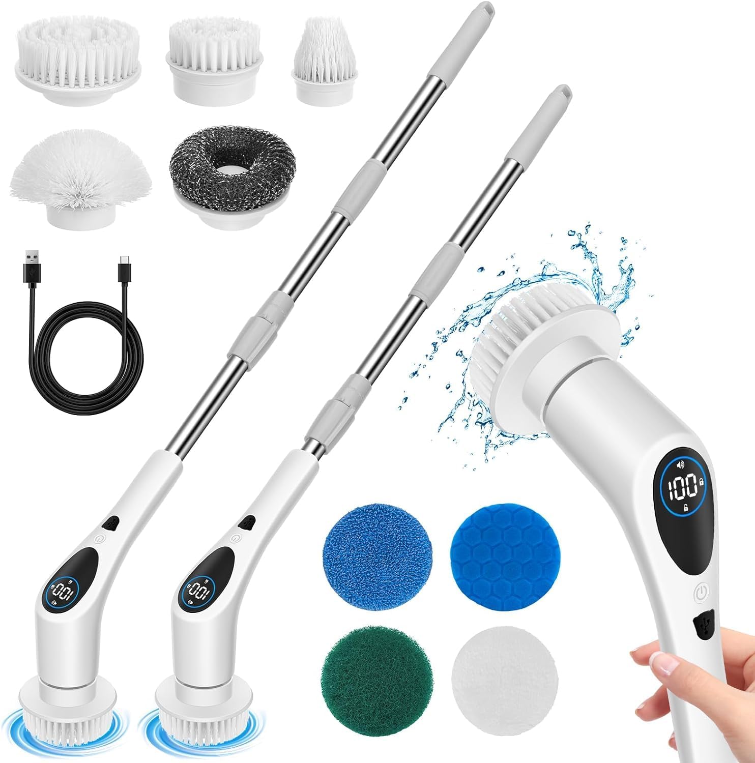 Amazon.com: Electric Spin Scrubber,Cordless Cleaning Brush with 9 ...