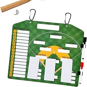 Amazon.co.jp: Magnetic Baseball Clipboard - Double Sided Coach Lineup ...
