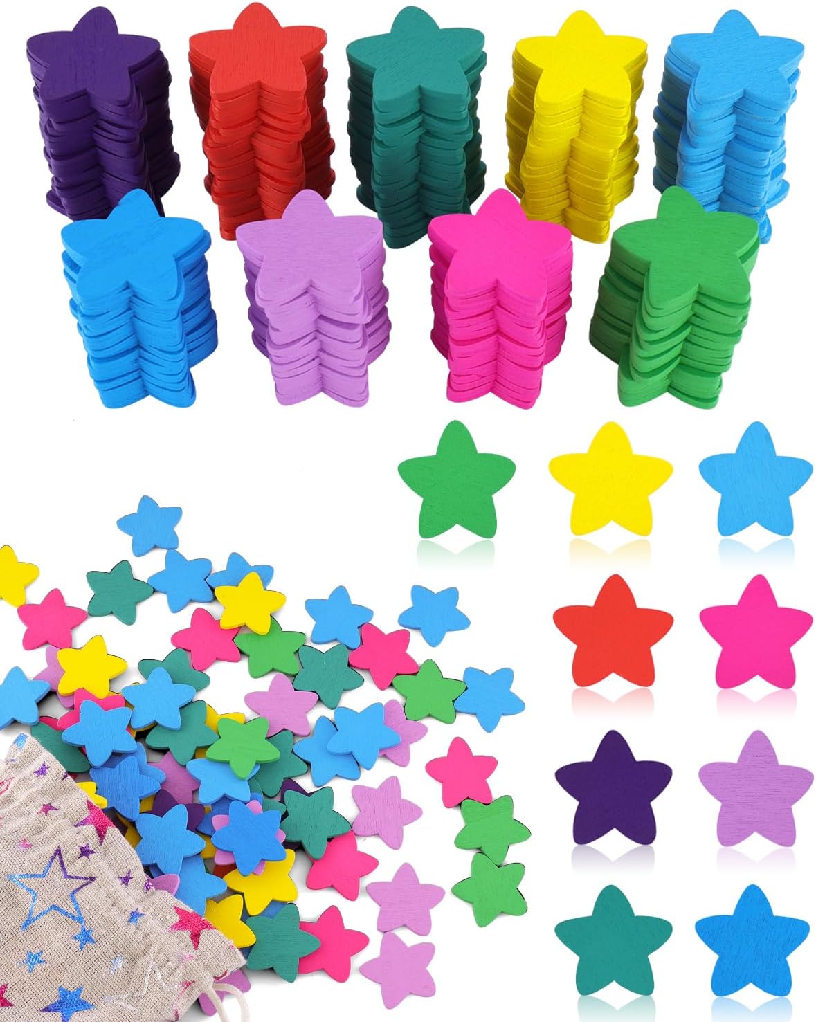 Amazon.com : 100Pcs Star Extra Tokens for Reward Jar Colorful Star ...