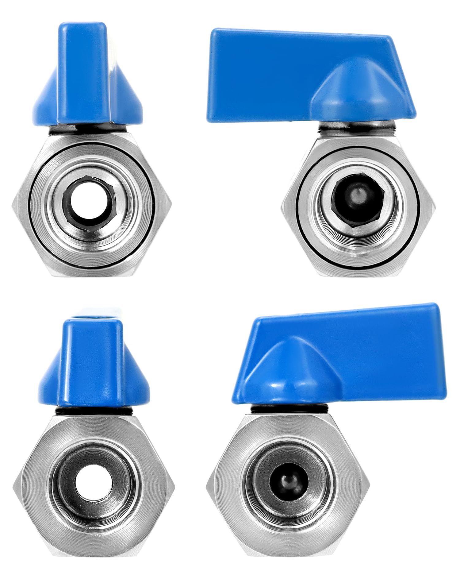 Snapklik.com : Mini Ball Valve, 4 Pack 1/4" NPT Thread Female And ...