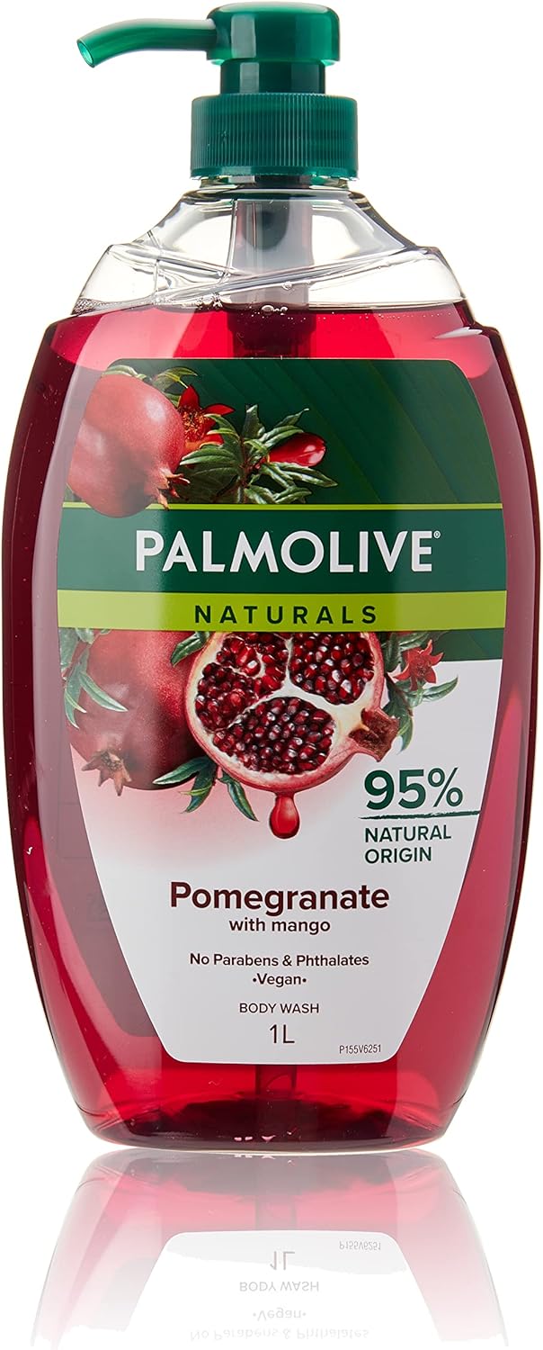 Palmolive Naturals Body Wash 3L (3x1L), Pomegranate with Mango, Soap ...