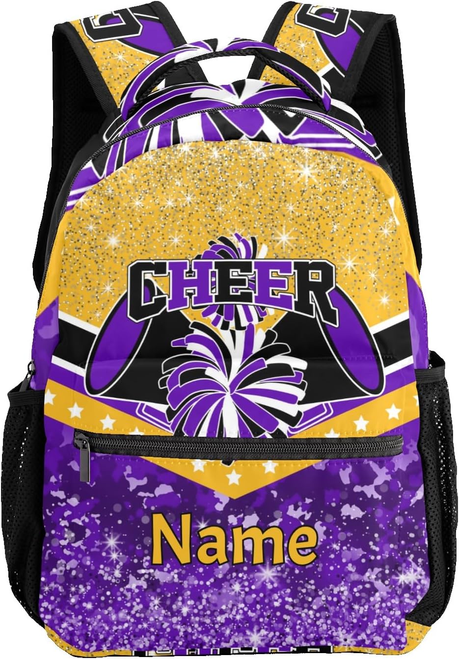 Amazon.com | Zaaprint Cheer Purple Gold Cheerleader Custom Multifuction ...
