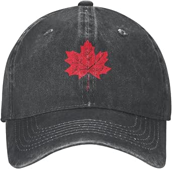 Canadian Maple Leaf Unisex Baseball Cap Cotton Fits Men Women Washed ...