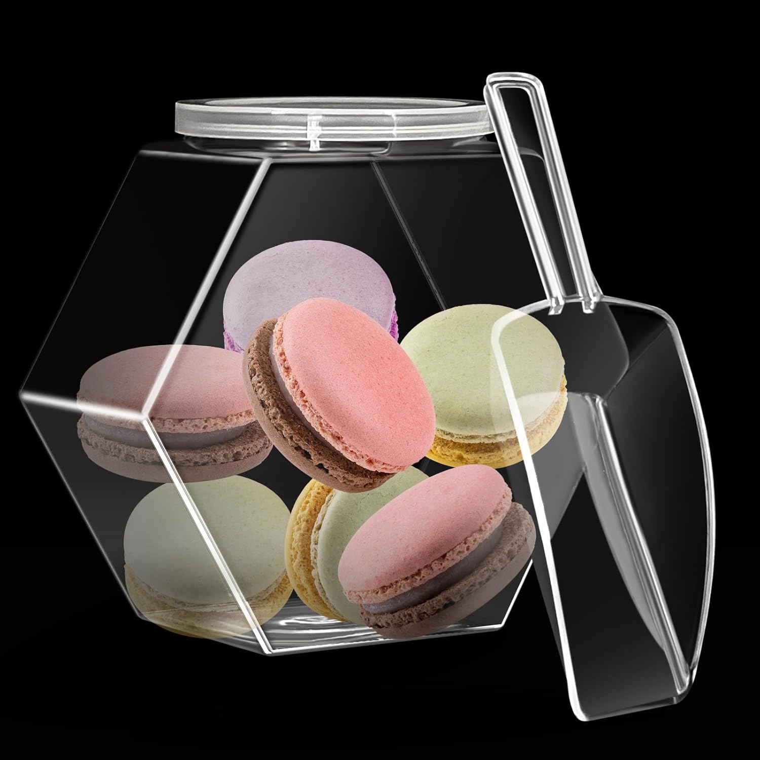 Amazon.com: LIANGYUNZE Plastic Candy Jars Cookie Jars with Lids and ...
