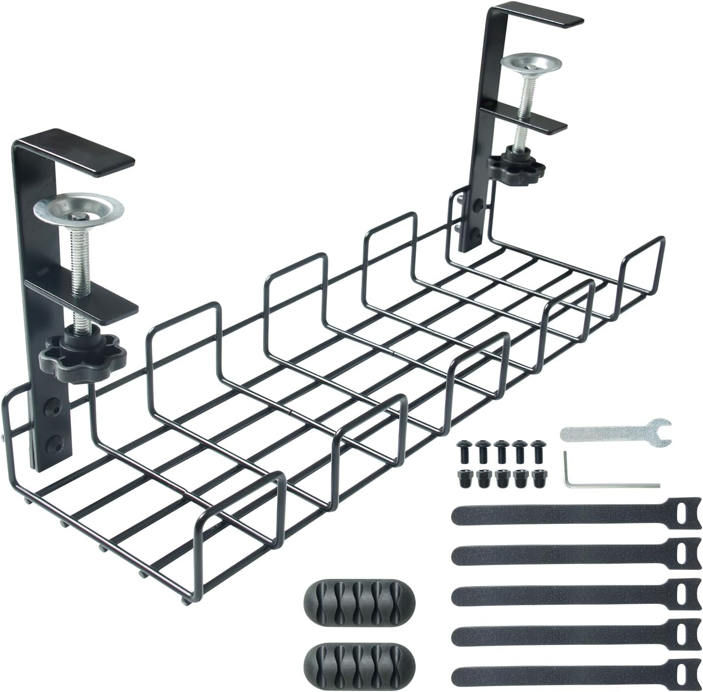 Amazon.com: Under Desk Cable Management Tray No Drill Wire Management ...