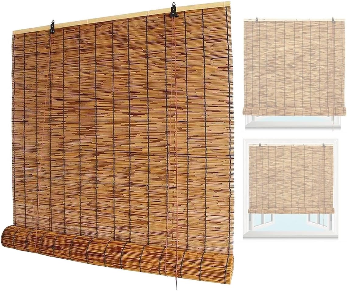 Amazon.com: ADafeg Outdoor Bamboo Roller Blinds, 36"" 42"" 48"" 50"" 56 ...