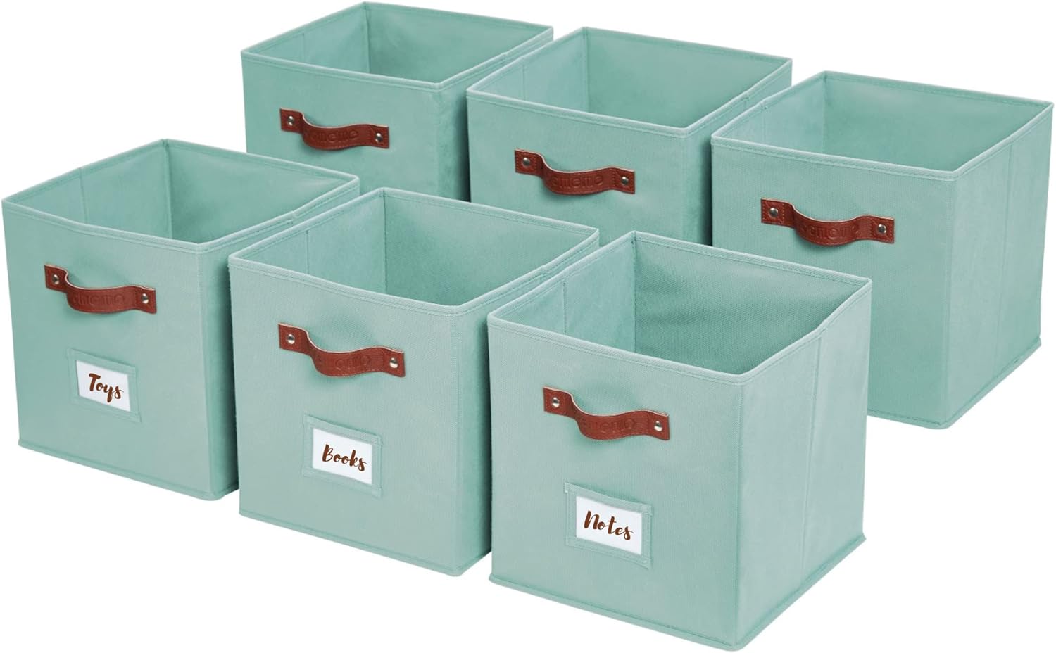 DECOMOMO Cube Storage Bin | Fabric Storage Basket with Label Holder ...