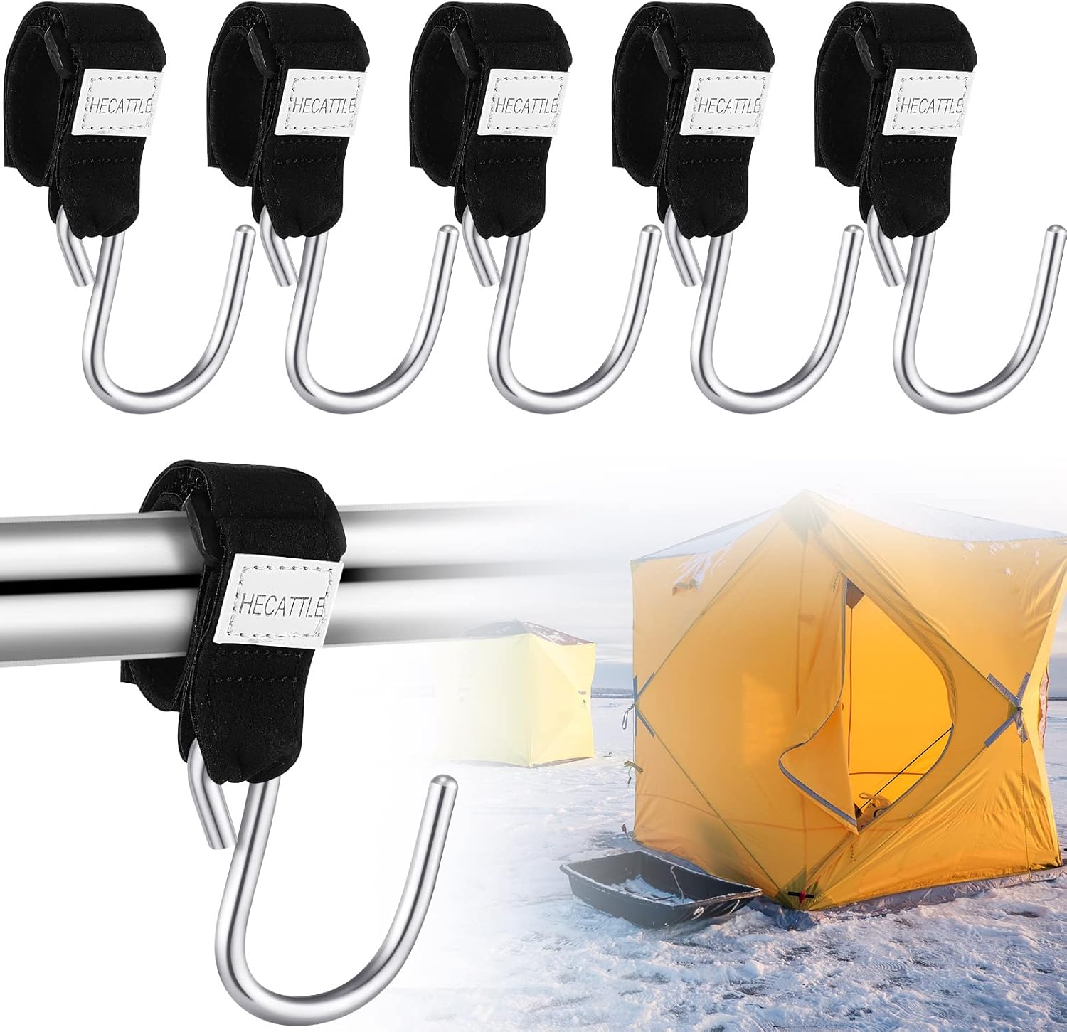 5 Pieces Ice Shelter Coat Hooks Heavy Duty Shelter Hooks Black ...