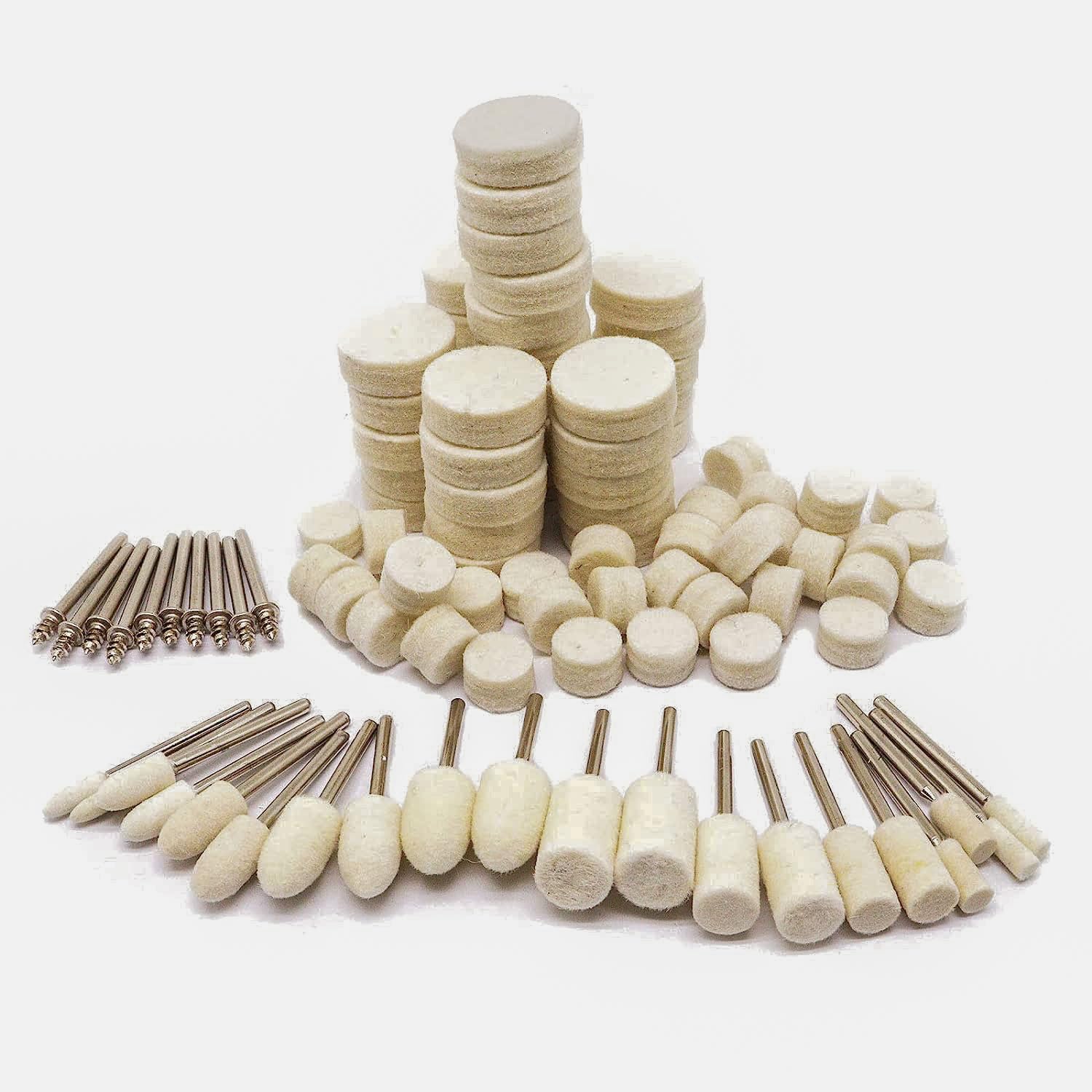 SWZHAI 100 Pcs Polishing Wheel for Dremel Polishing Kit, Wool Felt ...