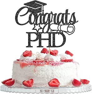 Amazon.com: Congrats PHD Cake Topper, Happy Graduation Cake Decor ...