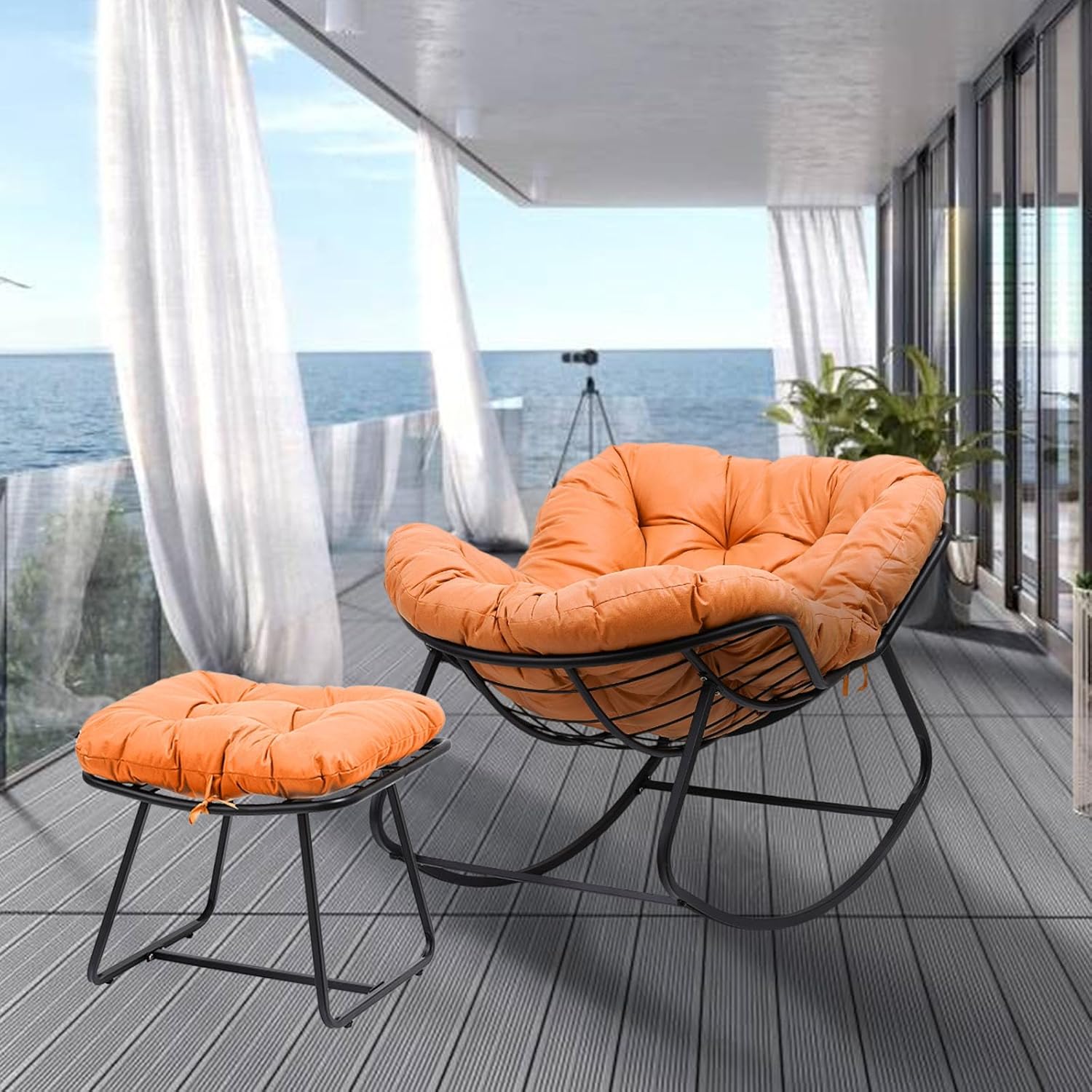 Amazon.com : Large Rocking Chair with Upholstered, Comfy Chair with ...