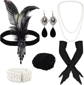 Amazon.com: Gvhntk 8 Pieces 1920s Great Flapper Accessories Set for ...