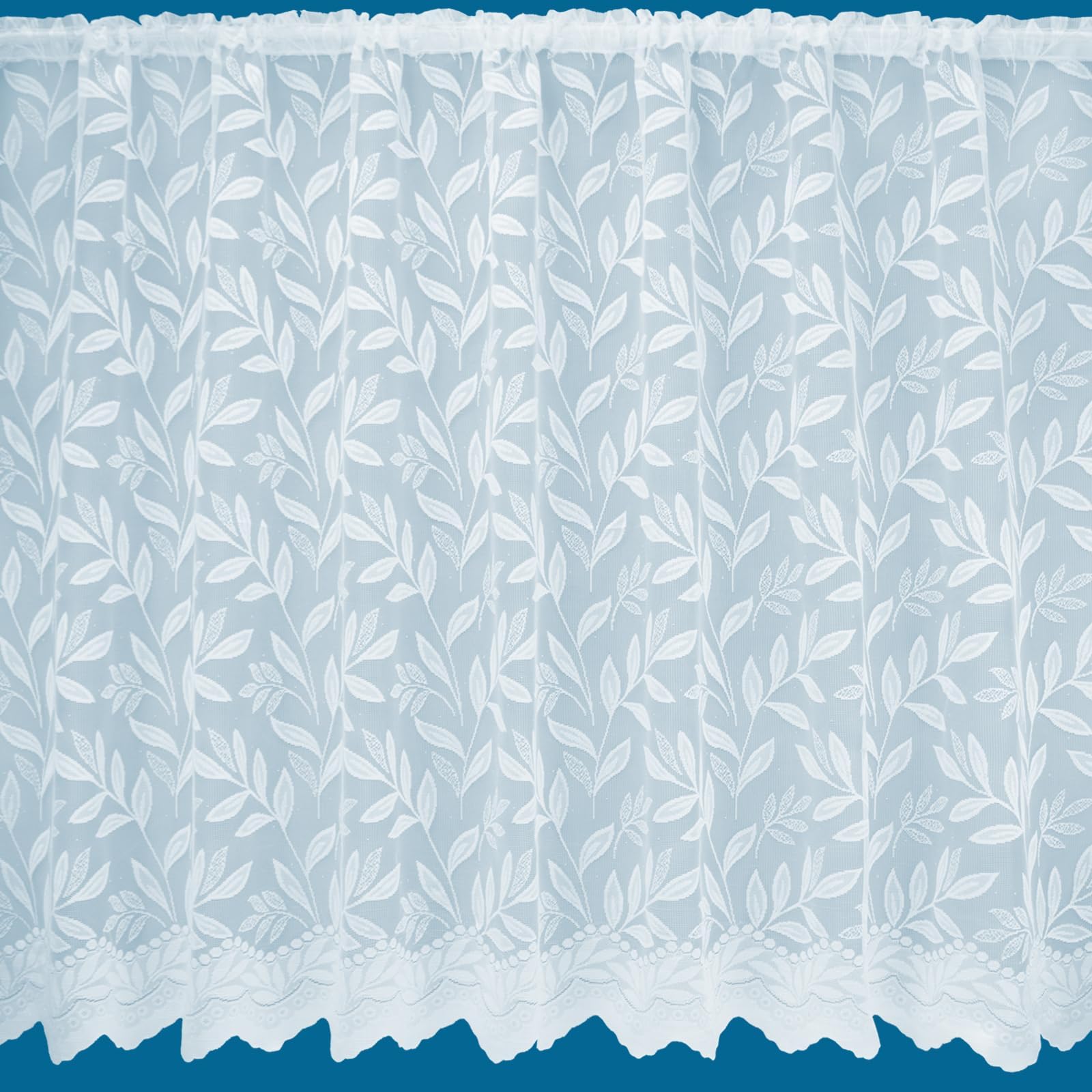 Autumn Trailing Leaf Pattern Net Curtains In White - Sold By The Metre ...