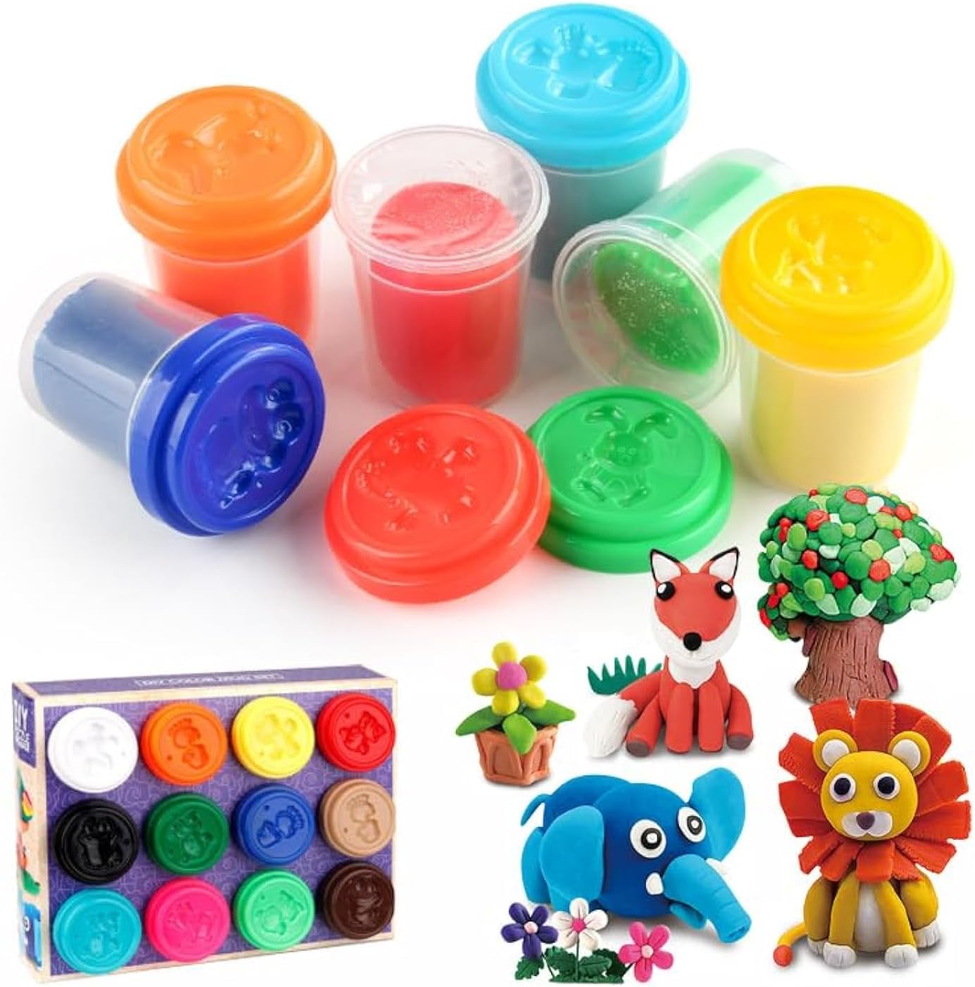 GOODONE2 Diy Modeling Clay Kit Base Version Art Clay Toys Set 12 Color ...