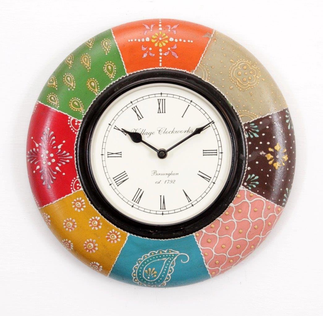 Buy Home and Bazaar Traditional Rajasthani Wall Clock with Hand Painted ...
