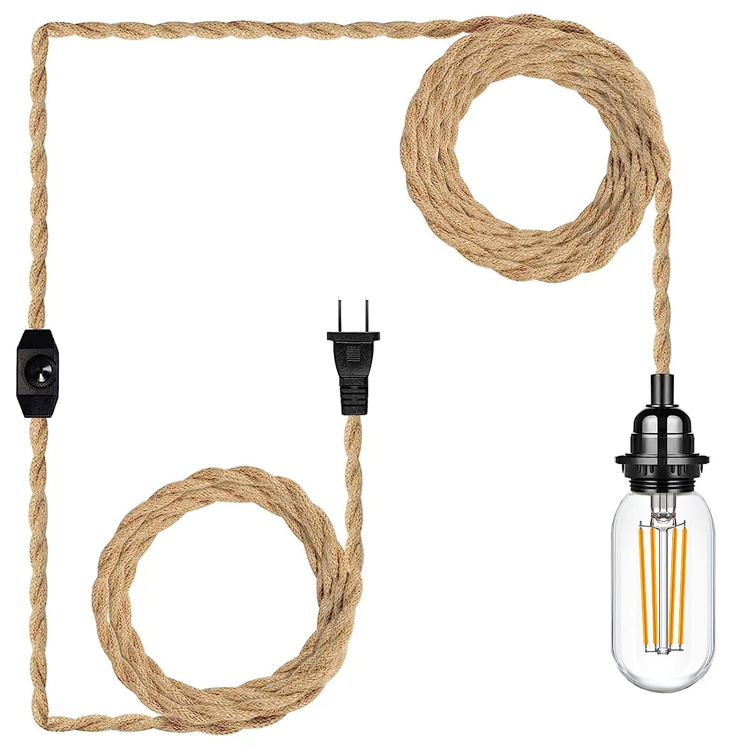 Industrial Pendant Light Cord -15ft Hanging Light Kit with Dimmer ...
