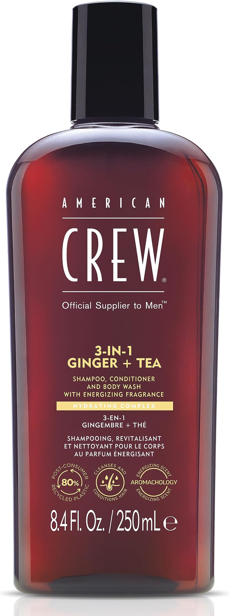 Amazon.com: AMERICAN CREW 3-IN-1 GINGER + TEA Shampoo, Conditioner and ...
