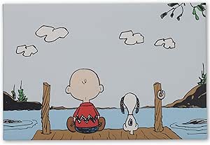Amazon.com: Peanuts Charlie Brown and Snoopy On Dock Gallery Wrapped ...