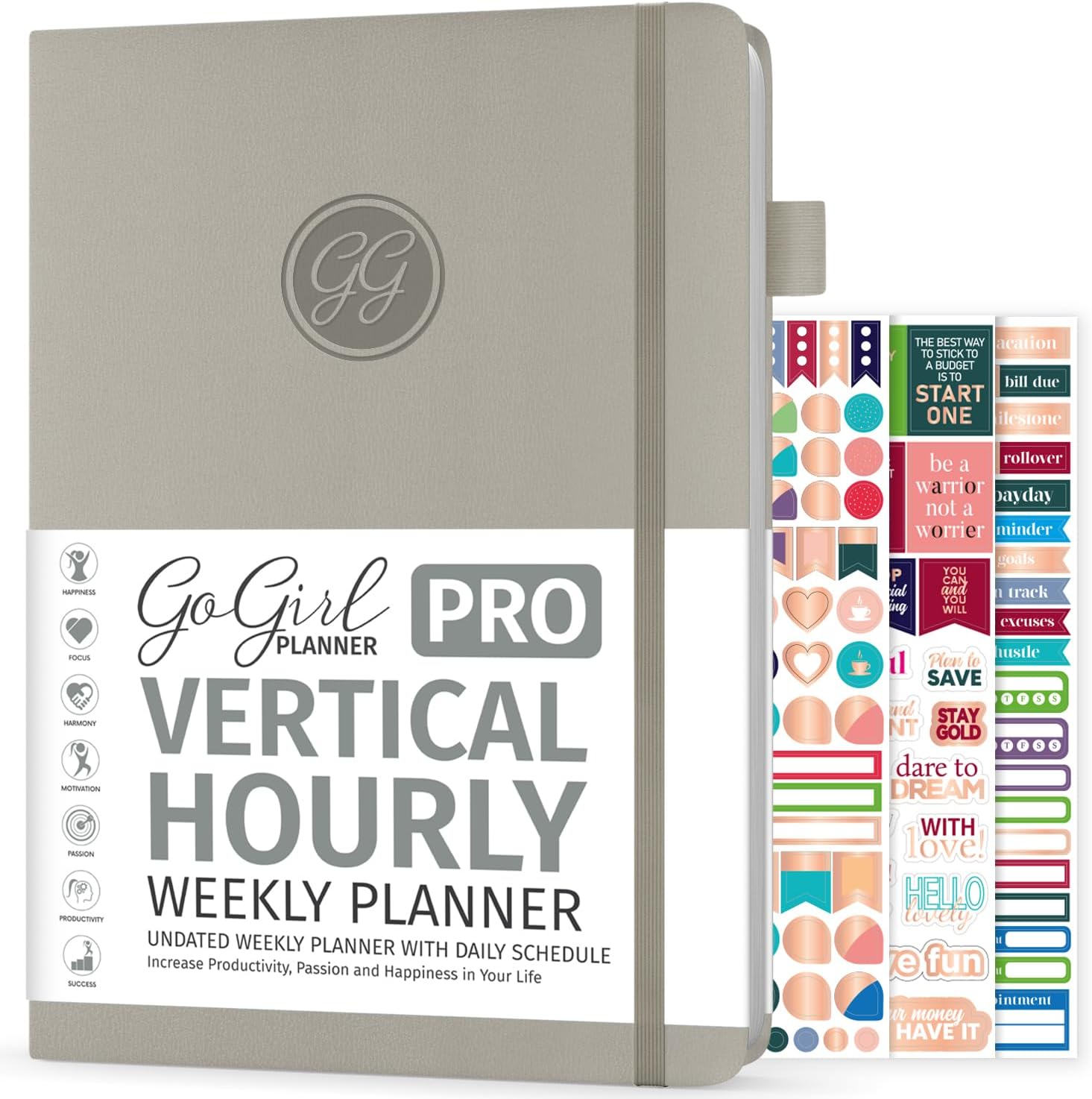 Amazon.com : GoGirl Planner PRO Schedule - Undated Planner with Hourly ...