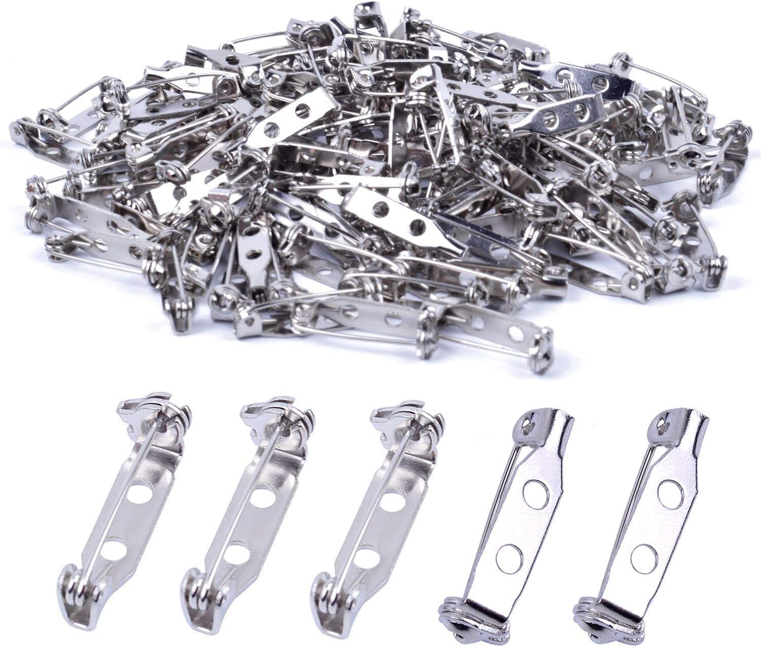 Amazon.com: BronaGrand 100pcs 20mm Stainless Steel Bar Pins Brooch Pin ...