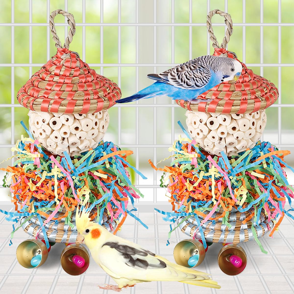 Snapklik.com : Conure Toys, Bird Toys Parrot Foraging Shredder Hanging ...