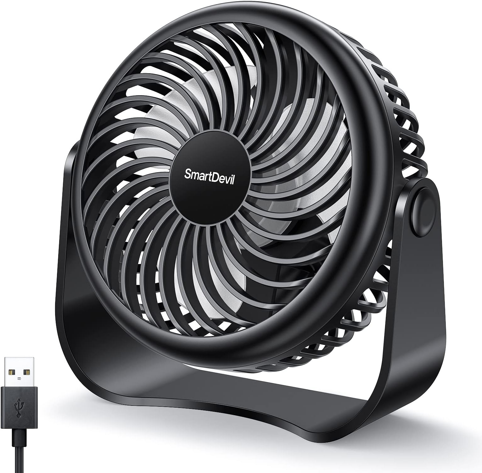 Amazon.com: Small USB Desk Fan, 4 Inch Quiet Mini Table Fan, 3 Speeds ...