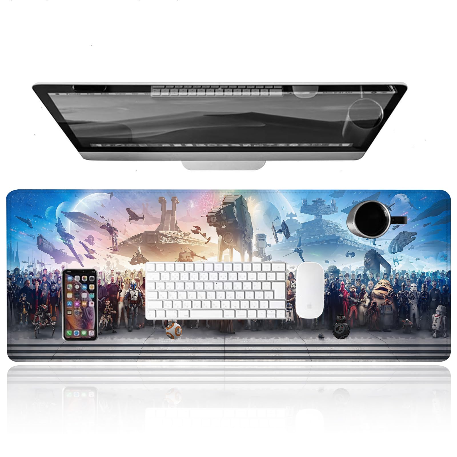 Amazon.com: Large Gaming Mouse Pad with Stitched Edges, Long Mousepad ...