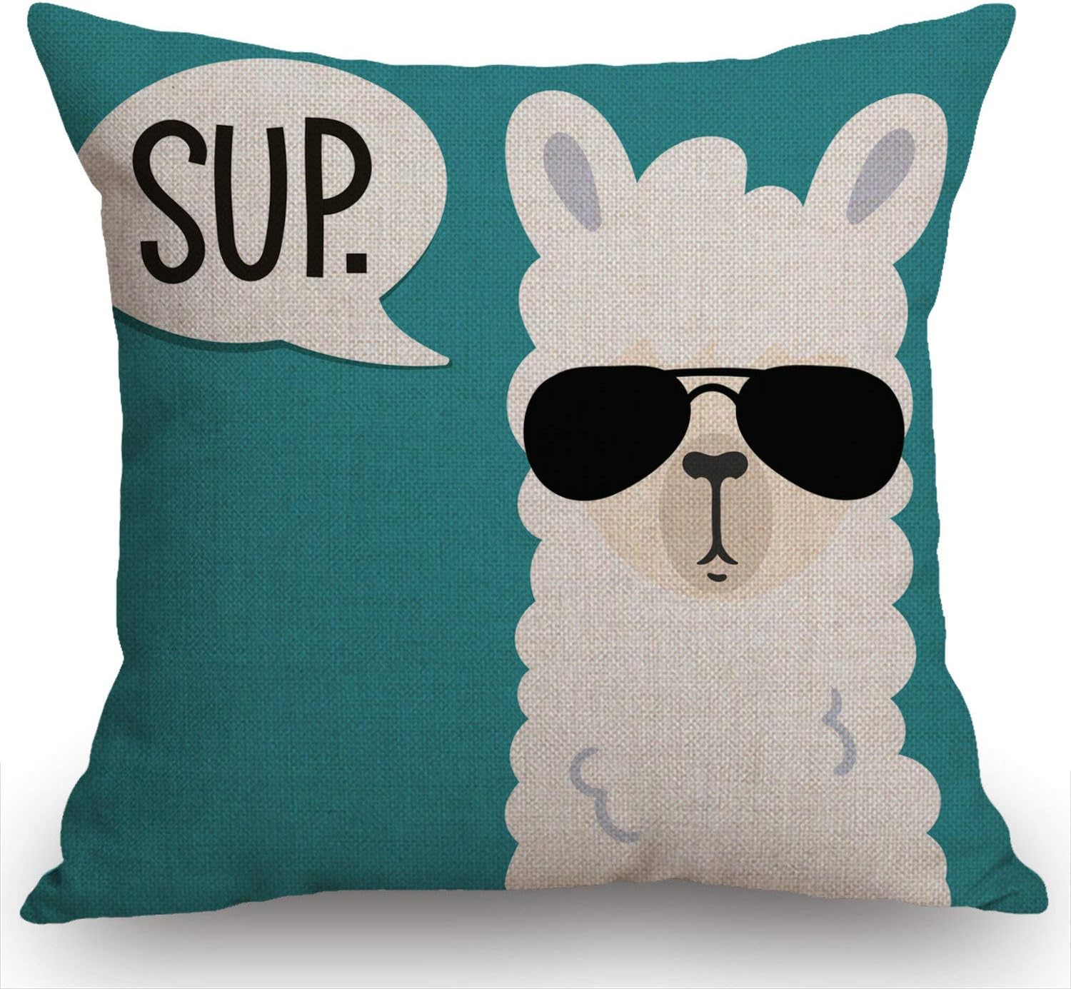 Amazon.com: LEIOH Decorative Cotton Linen Square Printed Funny Pattern ...