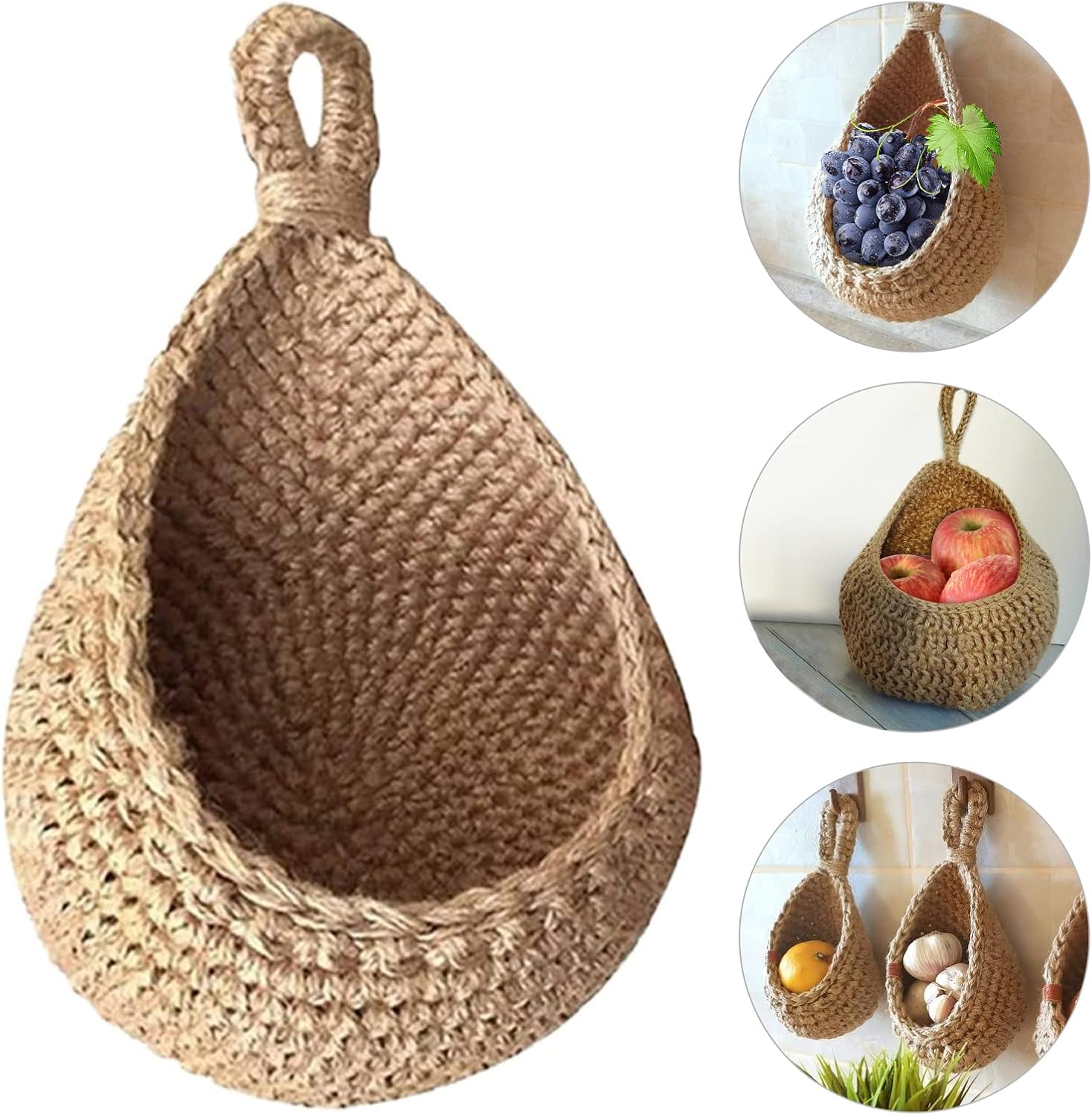 1pc Obstkorb Hängend Wandkorb, Aufbewahrungskörbe, Geflochtenes ...