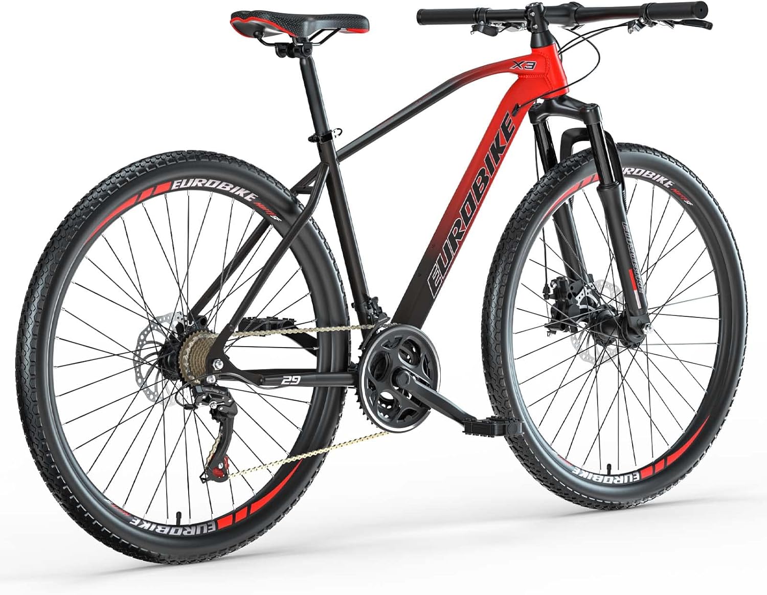 Eurobike New X3 Adult Mountain Bike, 29-Inch Wheels, Mens and Womens 19 ...