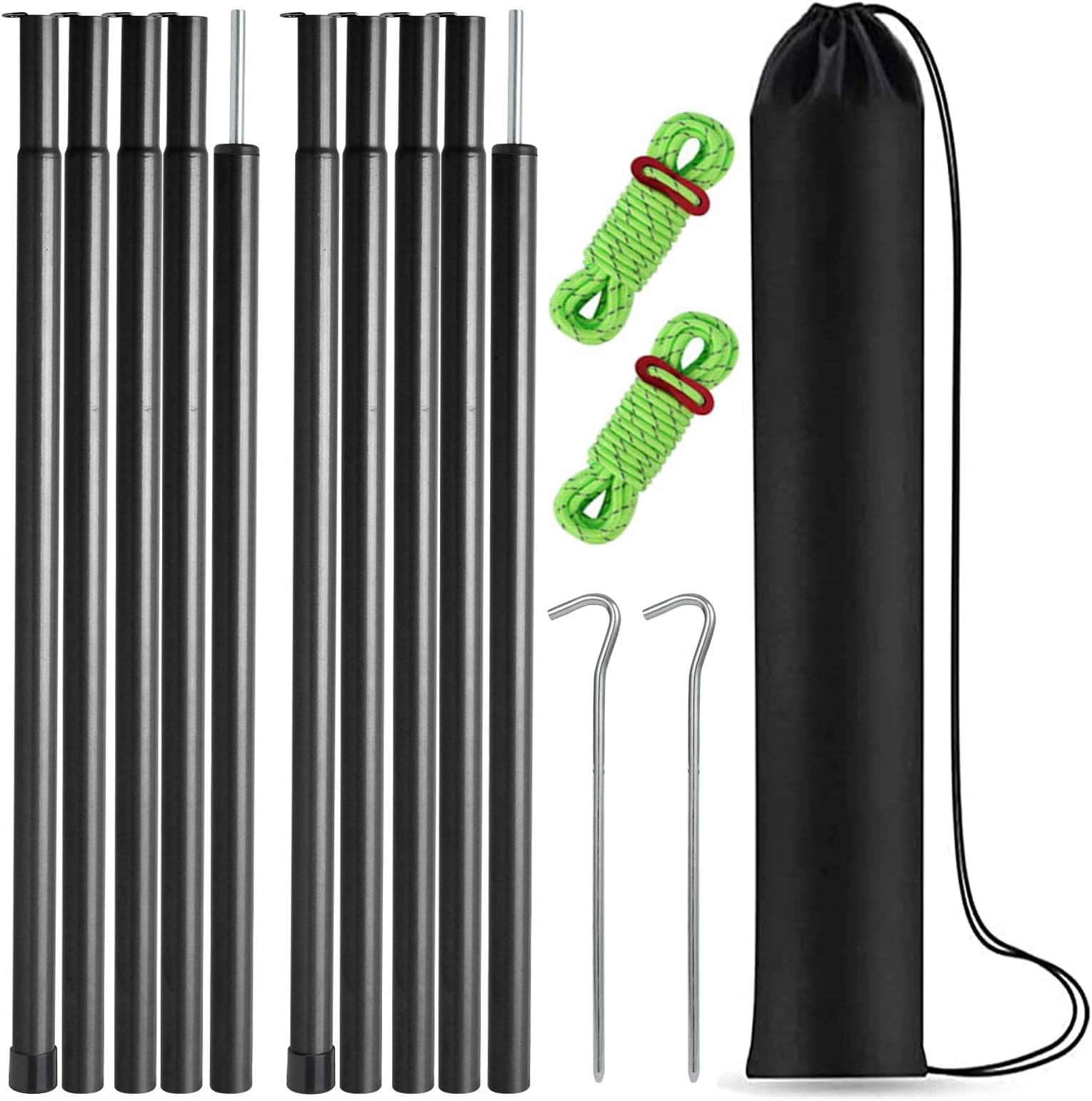 Amazon.com: Tent Poles for Tarp, KescherAb Adjustable Tarp Poles ...