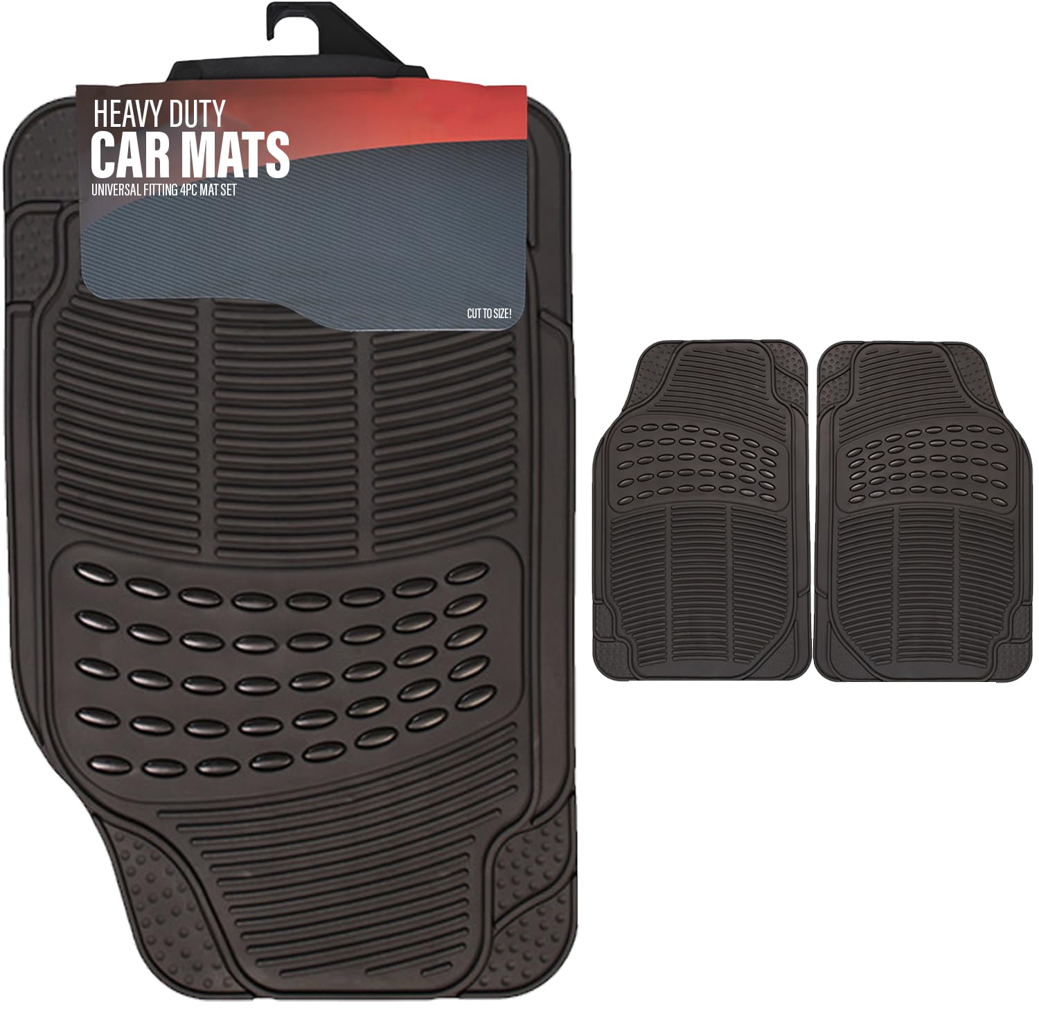 Xtremeauto Front Rubber Car Mats Universal Fit - Rubber Car Floor Mats ...